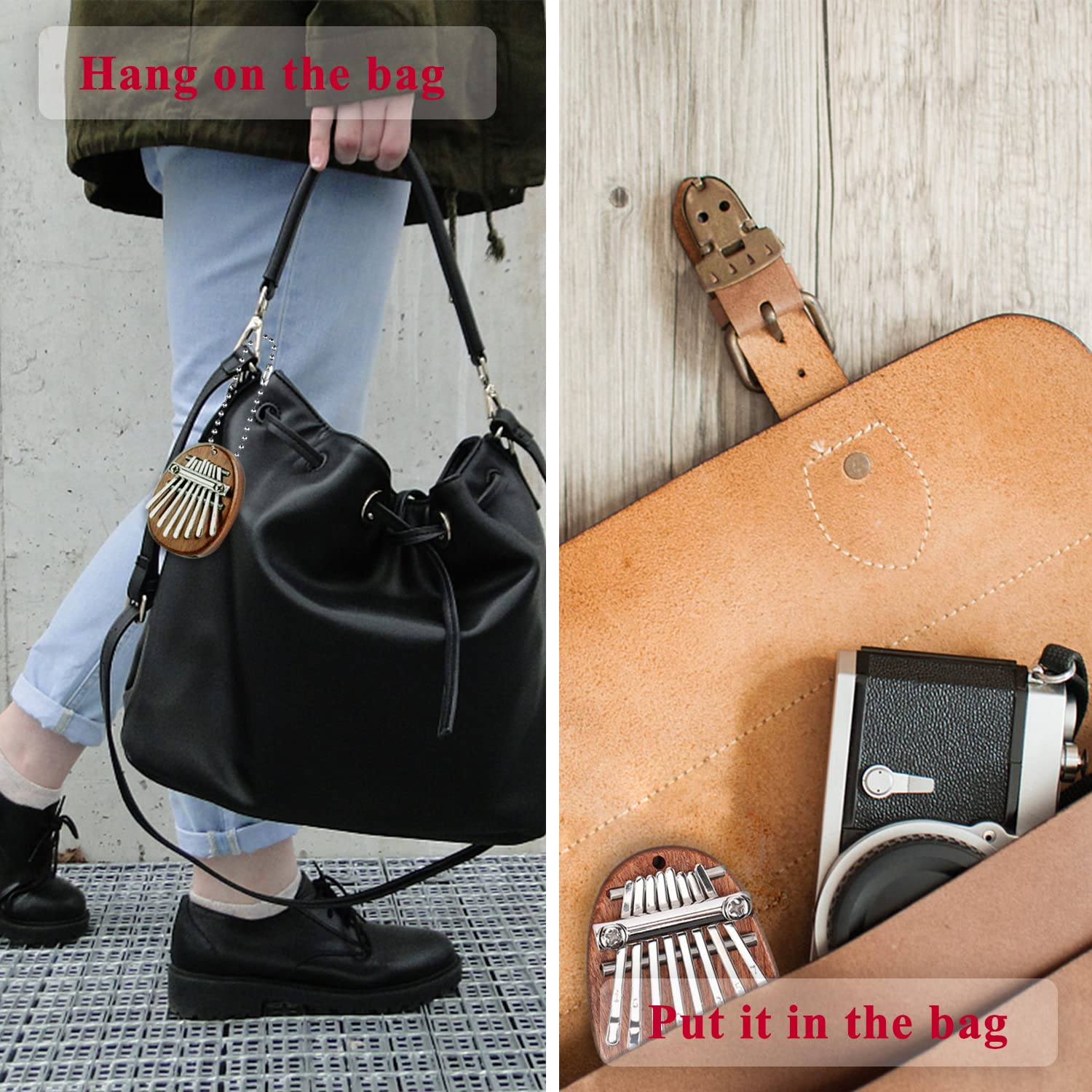 Snapklik.com : Mini Kalimba 8 Keys Thumb Portable Piano Portable ...