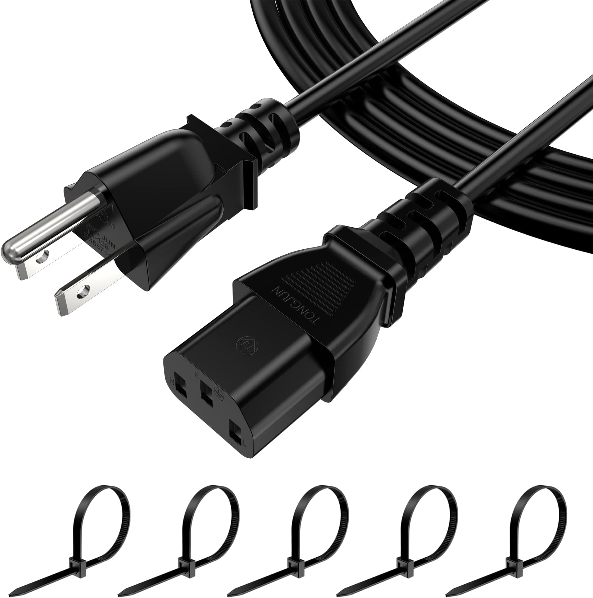 Amazon.com: 10FT Computer Replacement Power Cord (1 Pack), 3 Prong AC ...