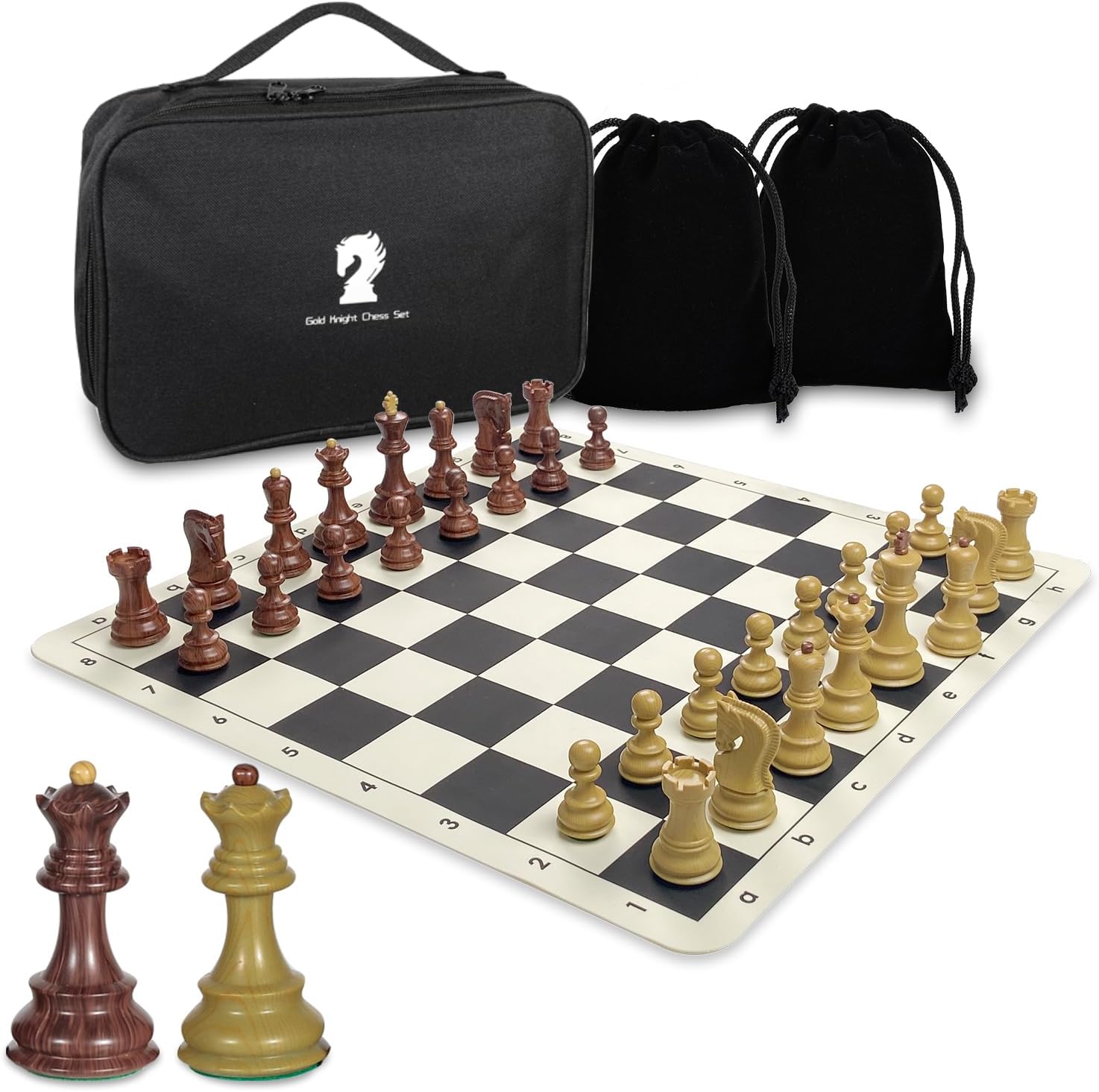 Amazon.com: Tournament Chess Set, 20'' Foldable Silicone Chessboard ...