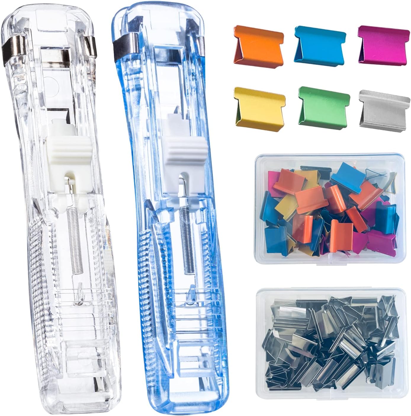 Amazon.com : Reusable Push Clip Stapler, 3 Pcs Clam Clip Dispensers ...