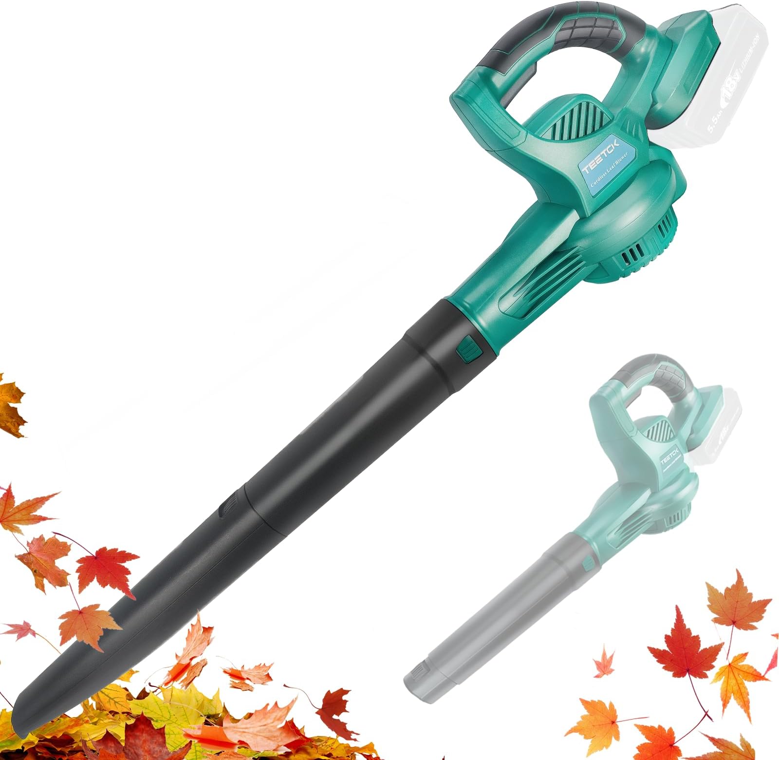 Cordless Leaf Blower - BHY 320 CFM 180 MPH Battery Leaf Blower with 5 ...