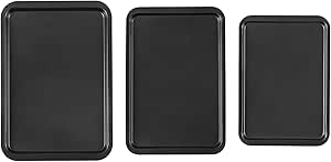 VonShef Baking Tray Set of 3 - Non-Stick Carbon Steel Oven Trays for ...