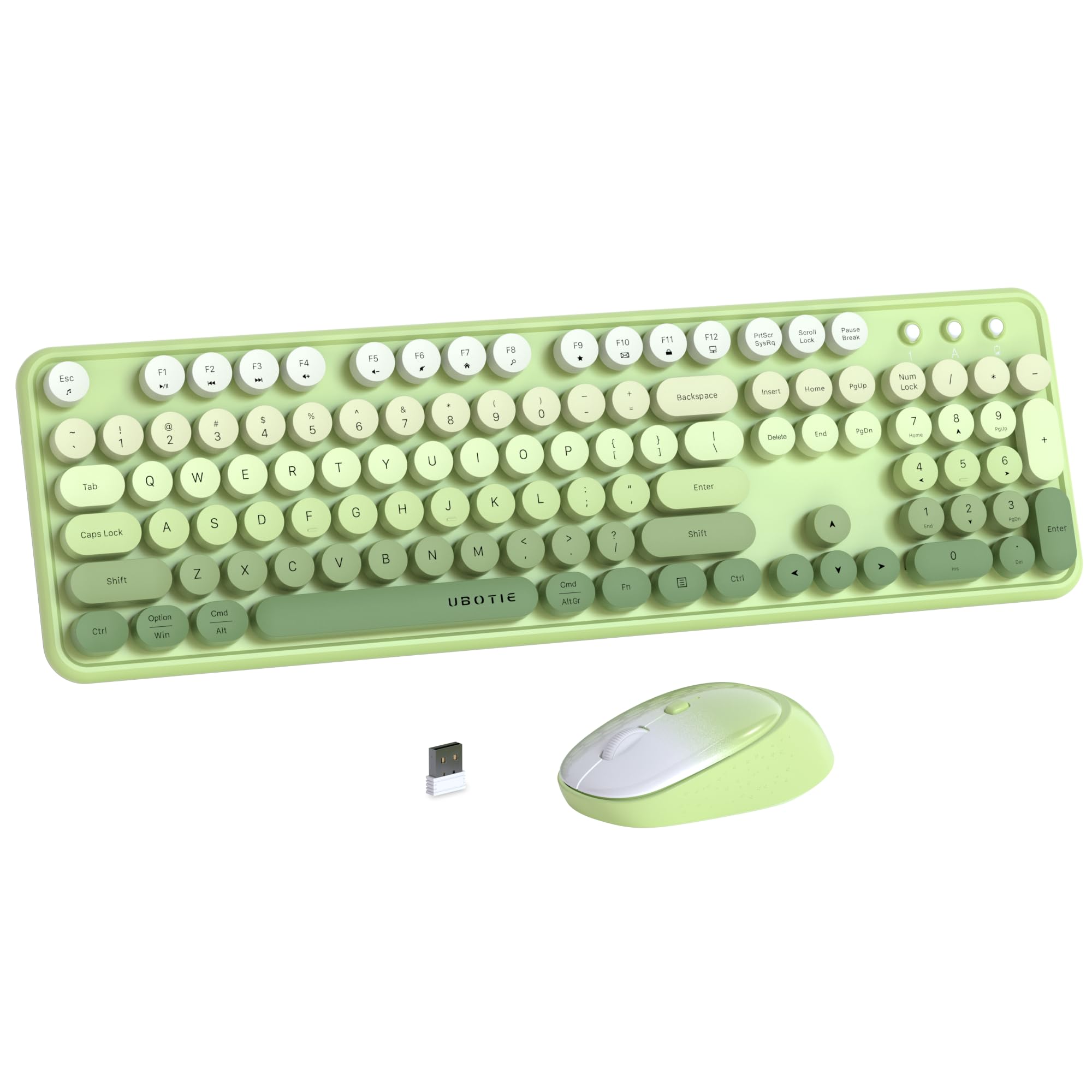 Amazon.com: UBOTIE Colorful Computer Wireless Keyboards Mouse Combos ...