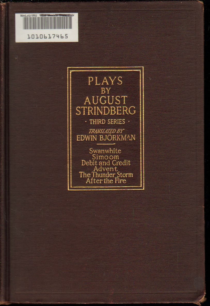 Plays By August Strindberg, Third Series: Bjorkman, Edwin; Strindberg ...