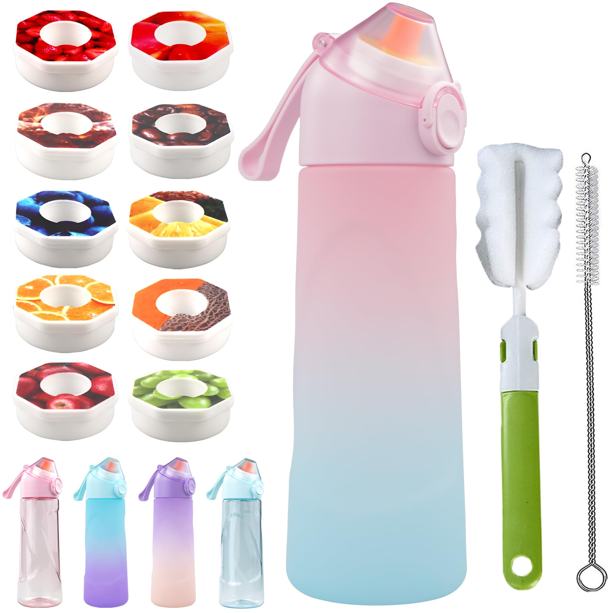 Air Scented up Water Bottle with 10 Flavor Pods and 2 Brushes, 700ml ...