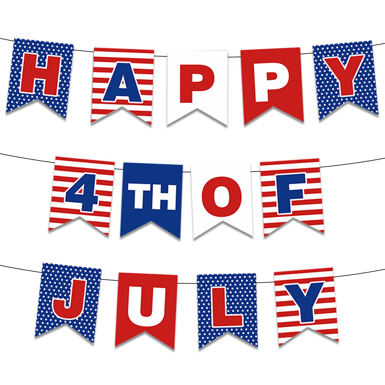 Amazon.com: 4th of July Banner Decorations,Red White Blue Outdoor ...