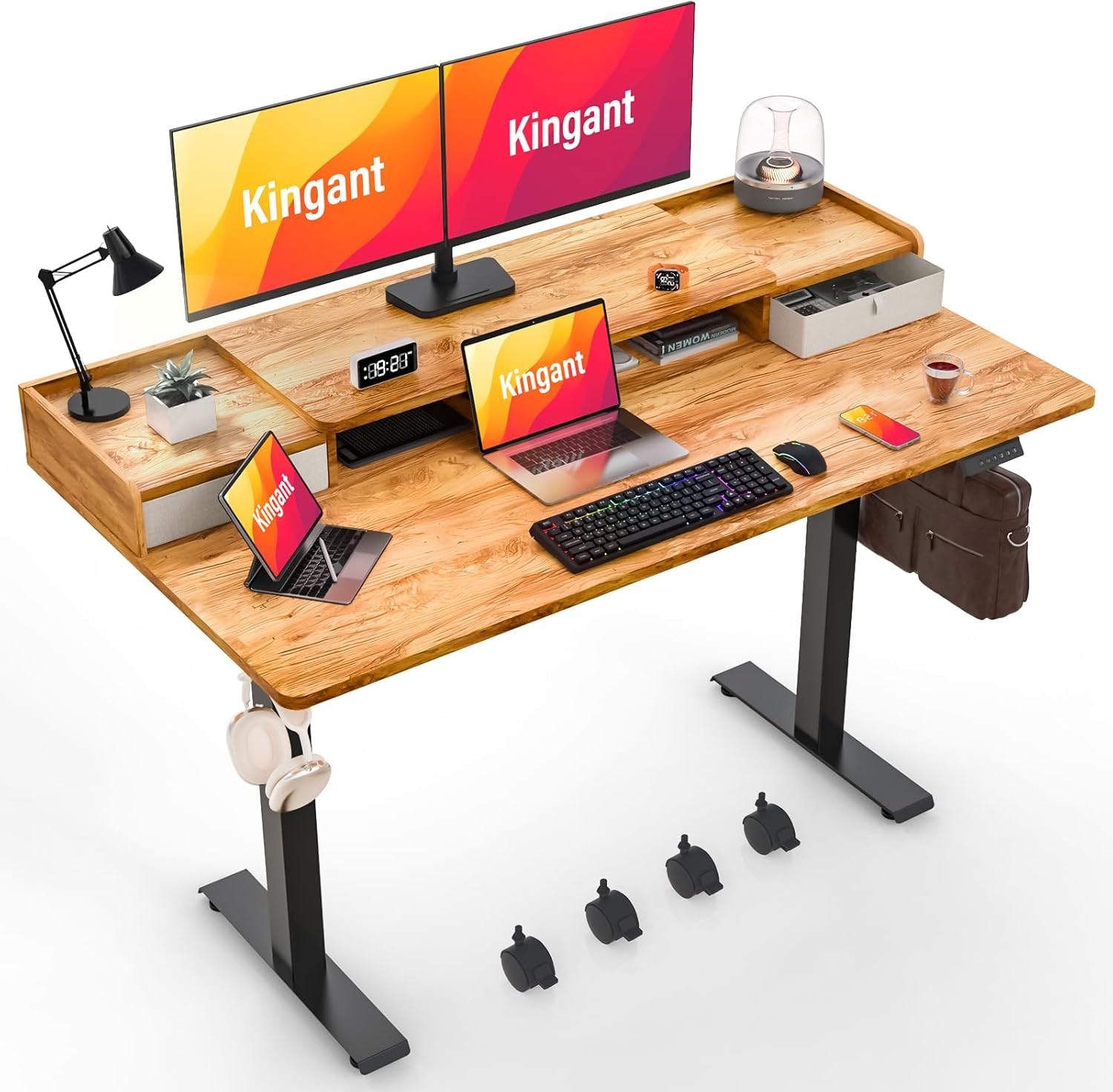 Amazon.com: Adjustable Standing Desk with Drawers,48 x 30 Inch ...