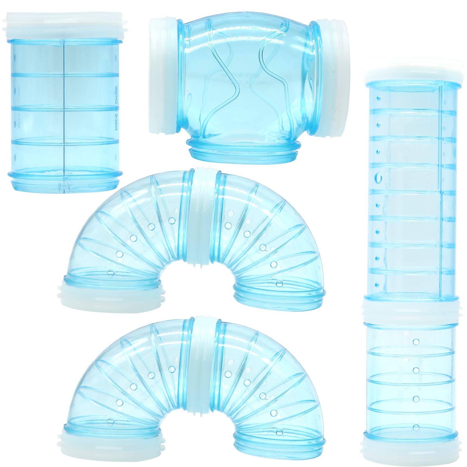 Snapklik.com : Hamster Tube Set, Transparent Curved Pipe Pet Cage ...