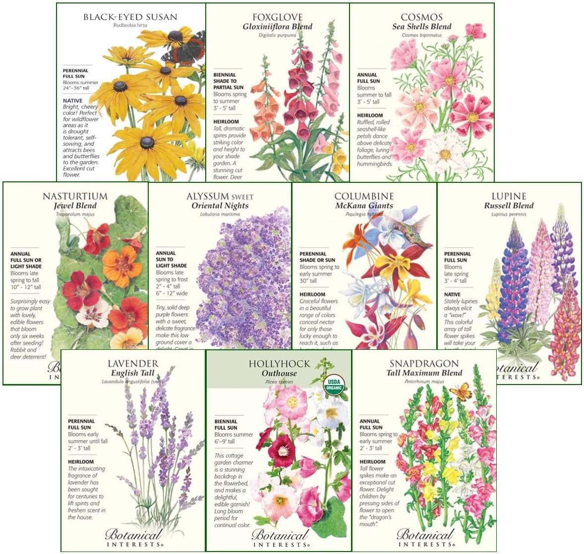 Amazon.com : Botanical Interests "Poppy Profusion" Flower Seed ...