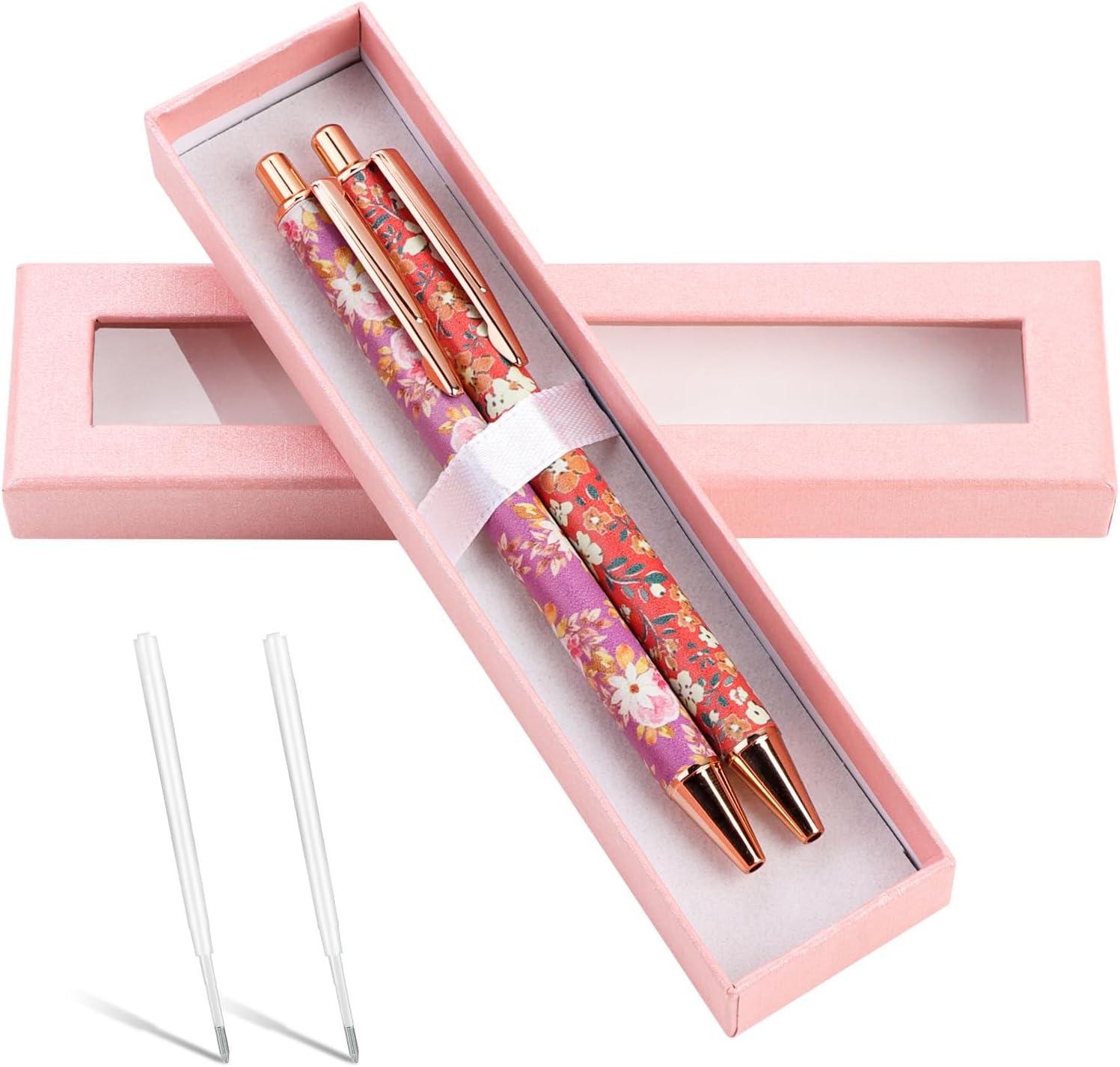 Goerpn 2pcs Flower Art Ballpoint Pens and Black Ballpoint Personalized ...