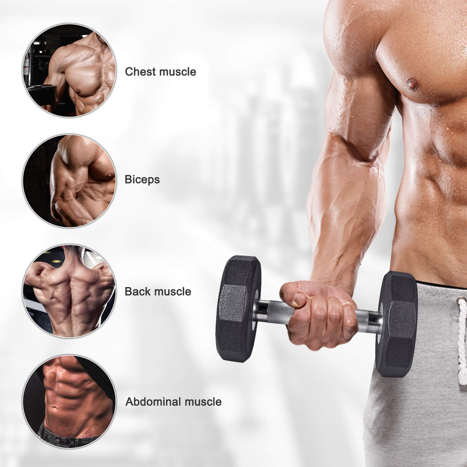 Snapklik.com : Decagon Dumbbell Heavy Weights Barbell Metal Handles For ...