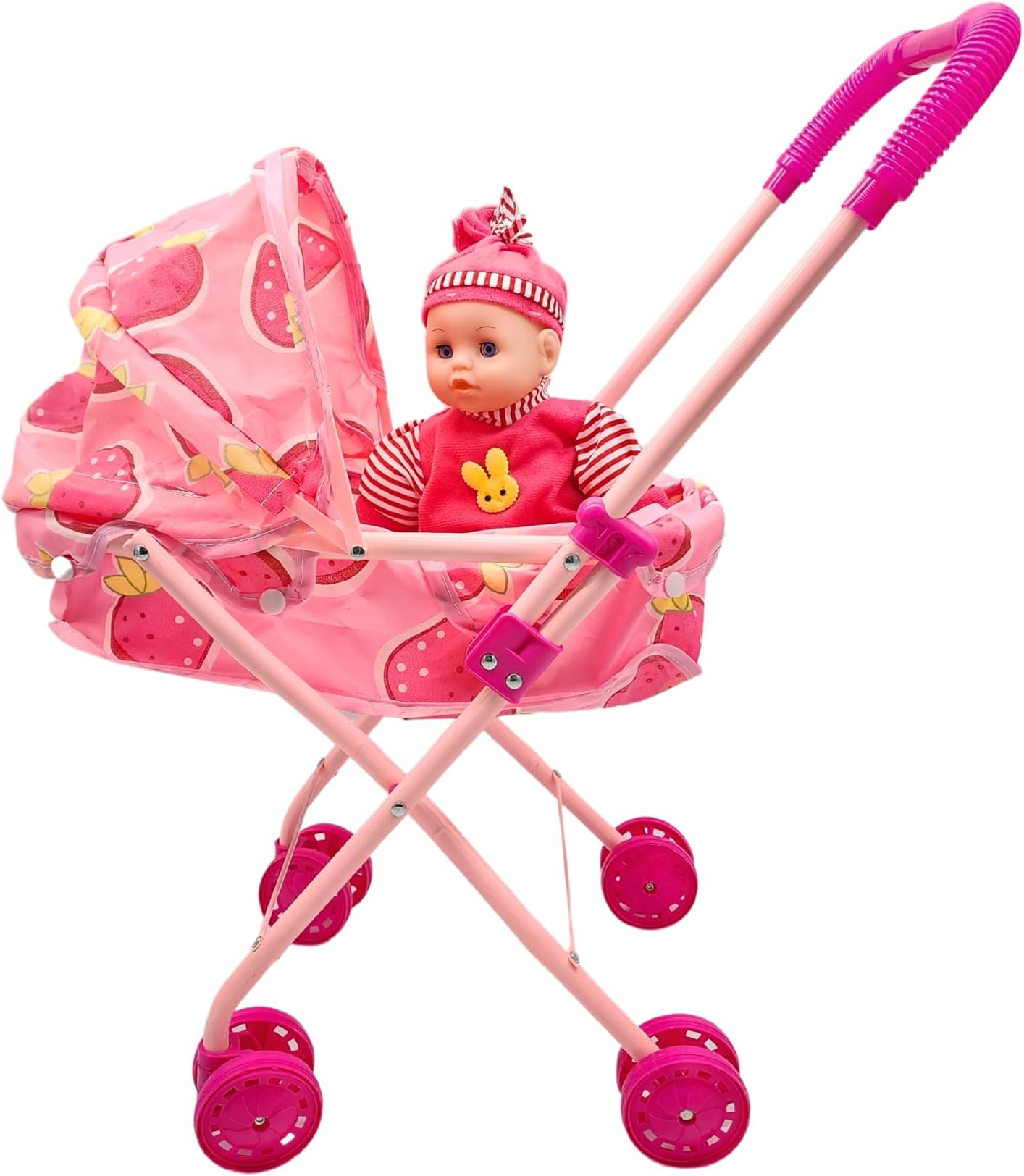 TWOW Premium Baby Doll Metal Bassinet Stroller for Girls, 2 in 1 Deluxe ...