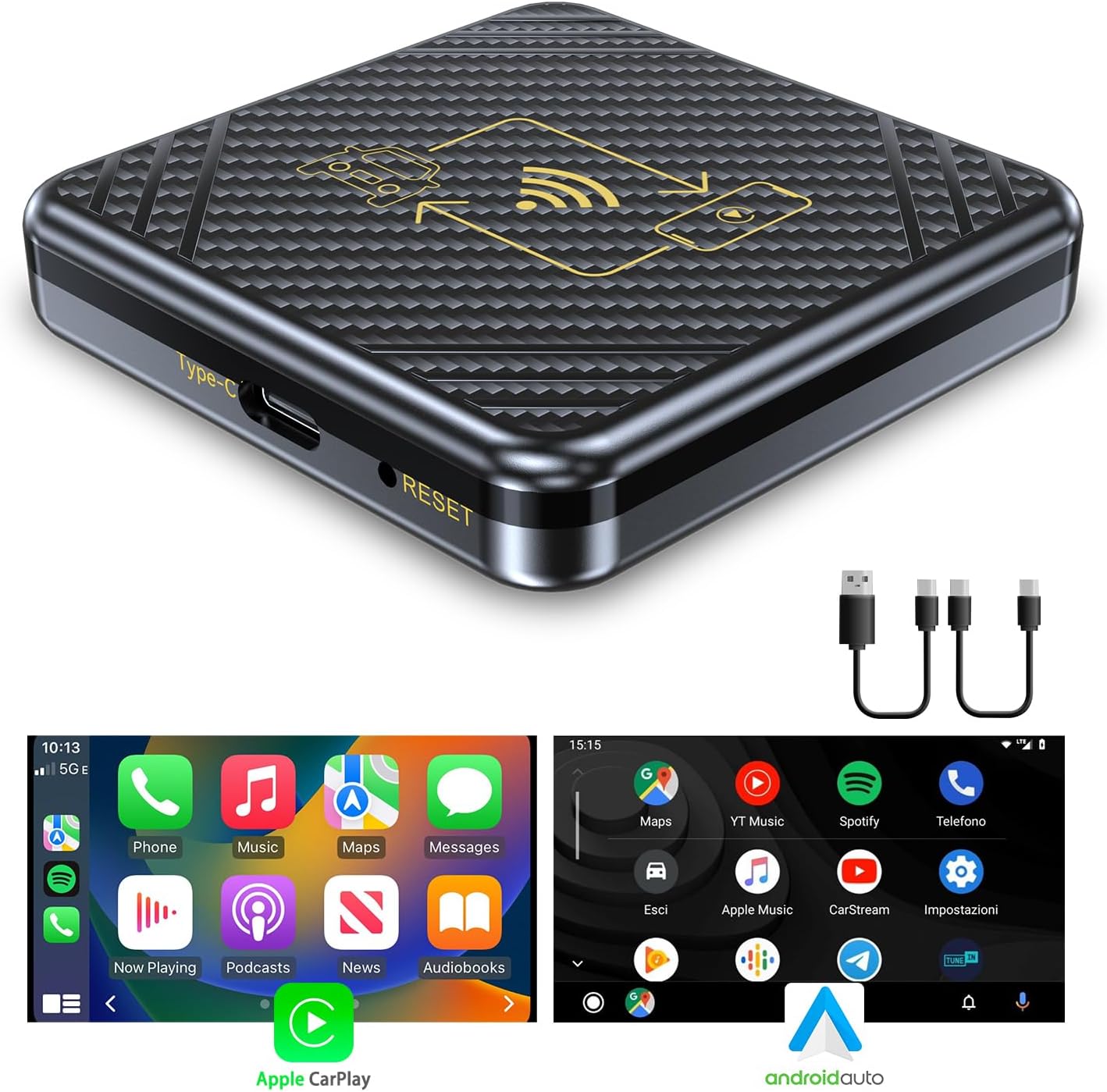 Amazon.com: Mini Wireless Carplay Adapter, 10s Auto-Connect for Cars ...