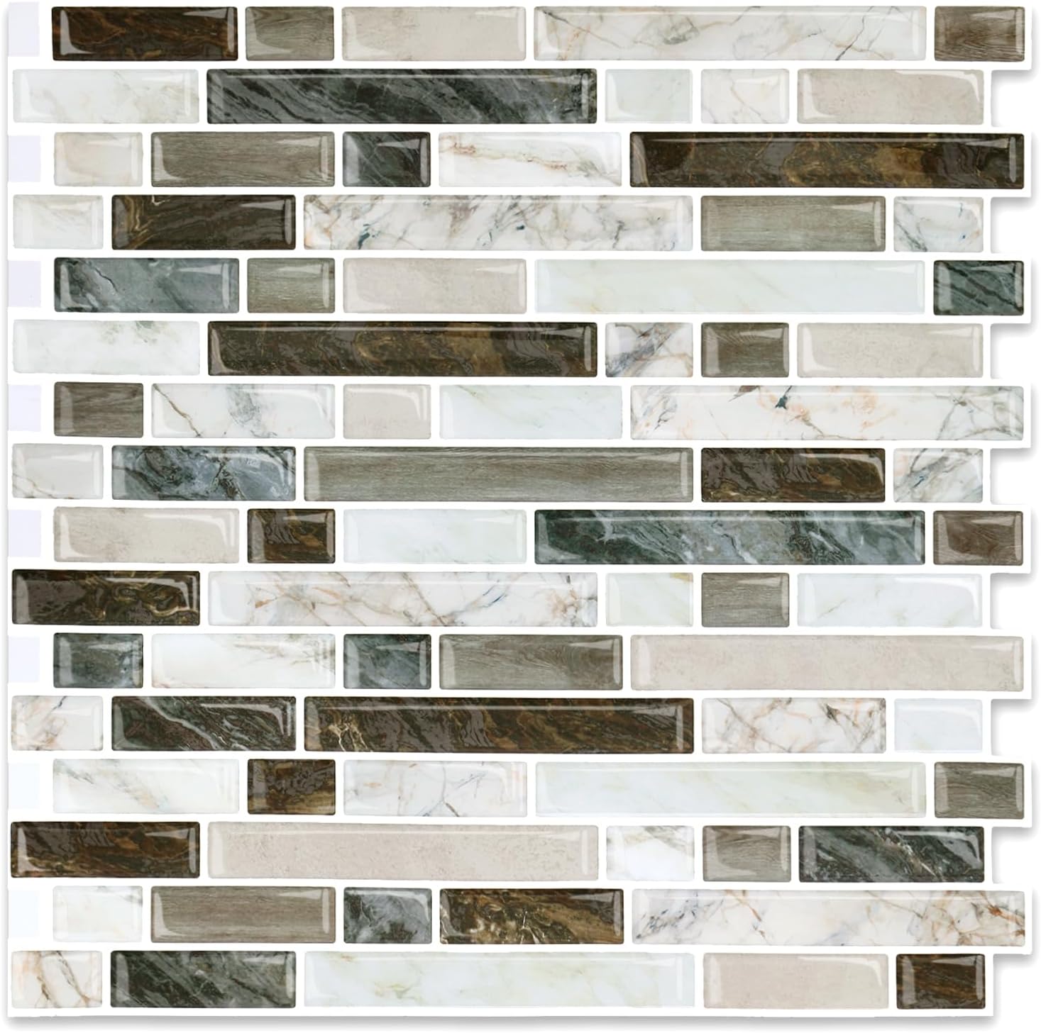 Yipscazo 10 Sheets Peel and Stick Backsplash for Kitchen Wall, 12''x12 ...