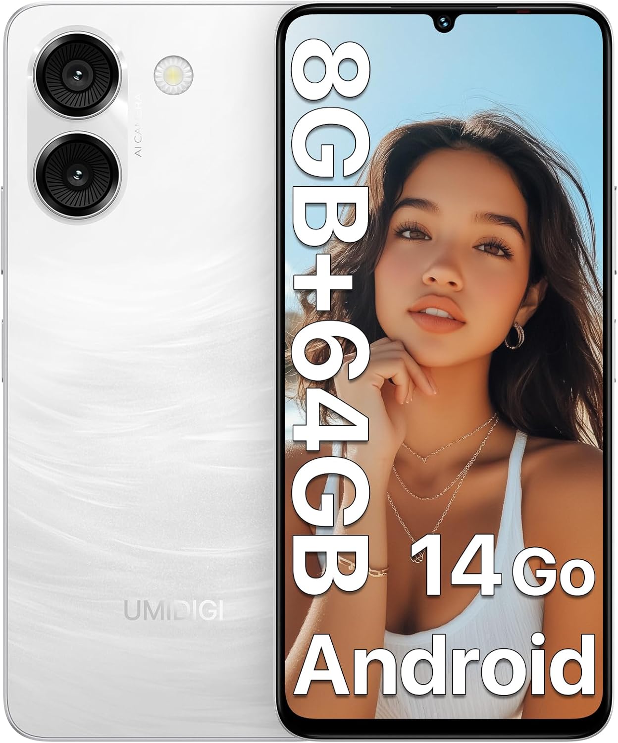 Amazon | UMIDIGI G9A simフリー スマホ 本体 8GBRAM+64GB/1TB拡張 Android 14 Go スマホ 6.75インチ大画面 スマートフォン 13MP ...