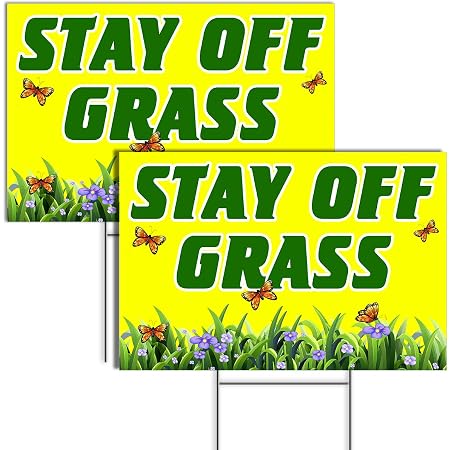 Amazon.com : 6 Pcs Please Keep off Grass Sign Plastic Lawn Garden Sign ...