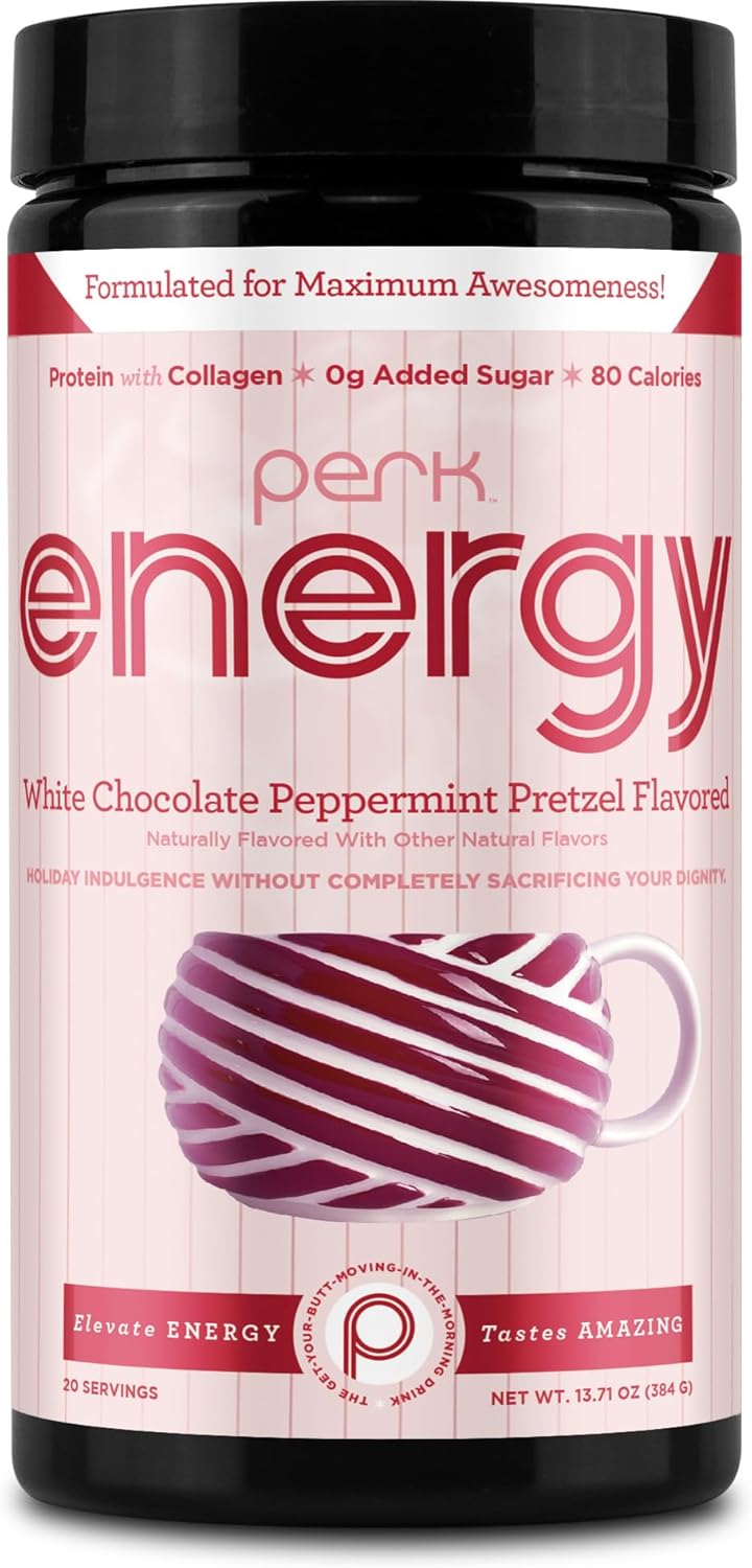 Amazon.com: Perk Energy Original White Chocolate Peppermint Pretzel ...