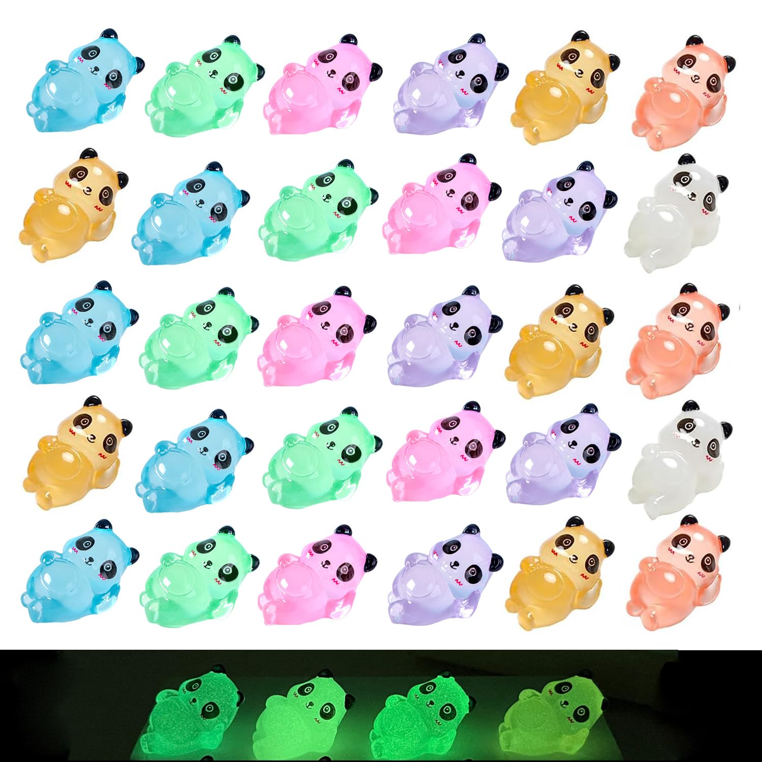 Amazon.com: titihuirie 50 Pcs Mini Panda Figurines Panda Cake Toppers ...