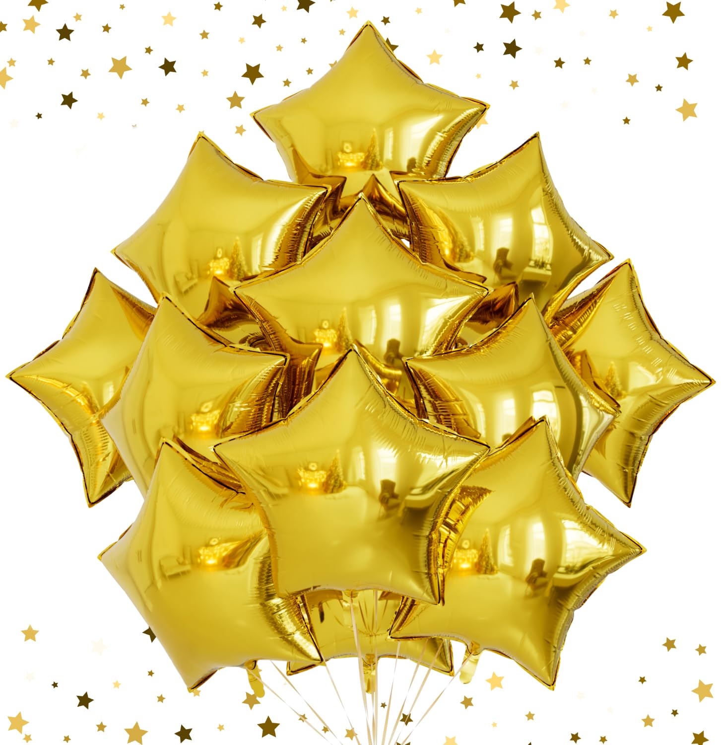 Amazon.com: Adeyoo 20Pcs Gold Star Balloons Foil Balloons,18 Inch Large ...