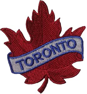 Amazon.com: TORONTO Red Maple Leaf Embroidered Iron on Patch Crest ...