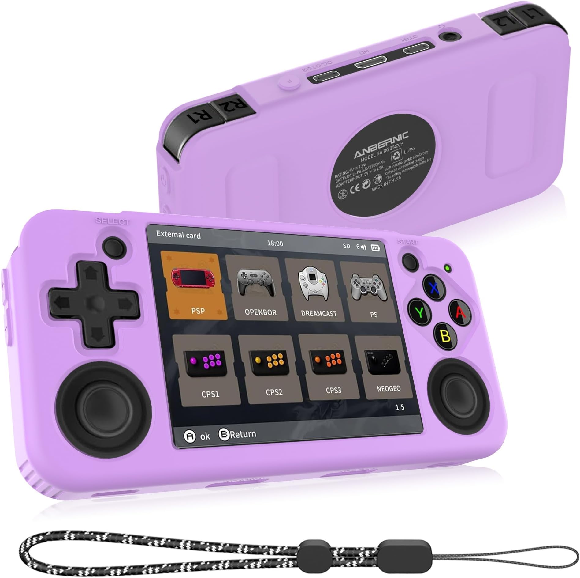 Amazon.com: Compatible with RG35XX H Retro Handheld Game Console, Soft ...