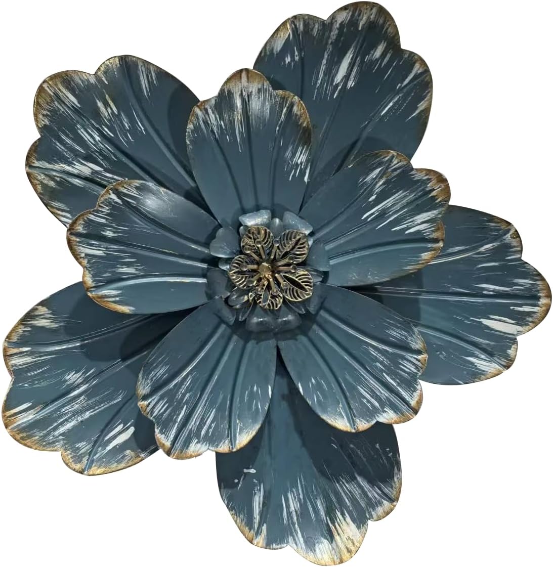 Amazon.com: Metal Flower Wall Sculpture, 9.5" Rustic Modern Floral ...