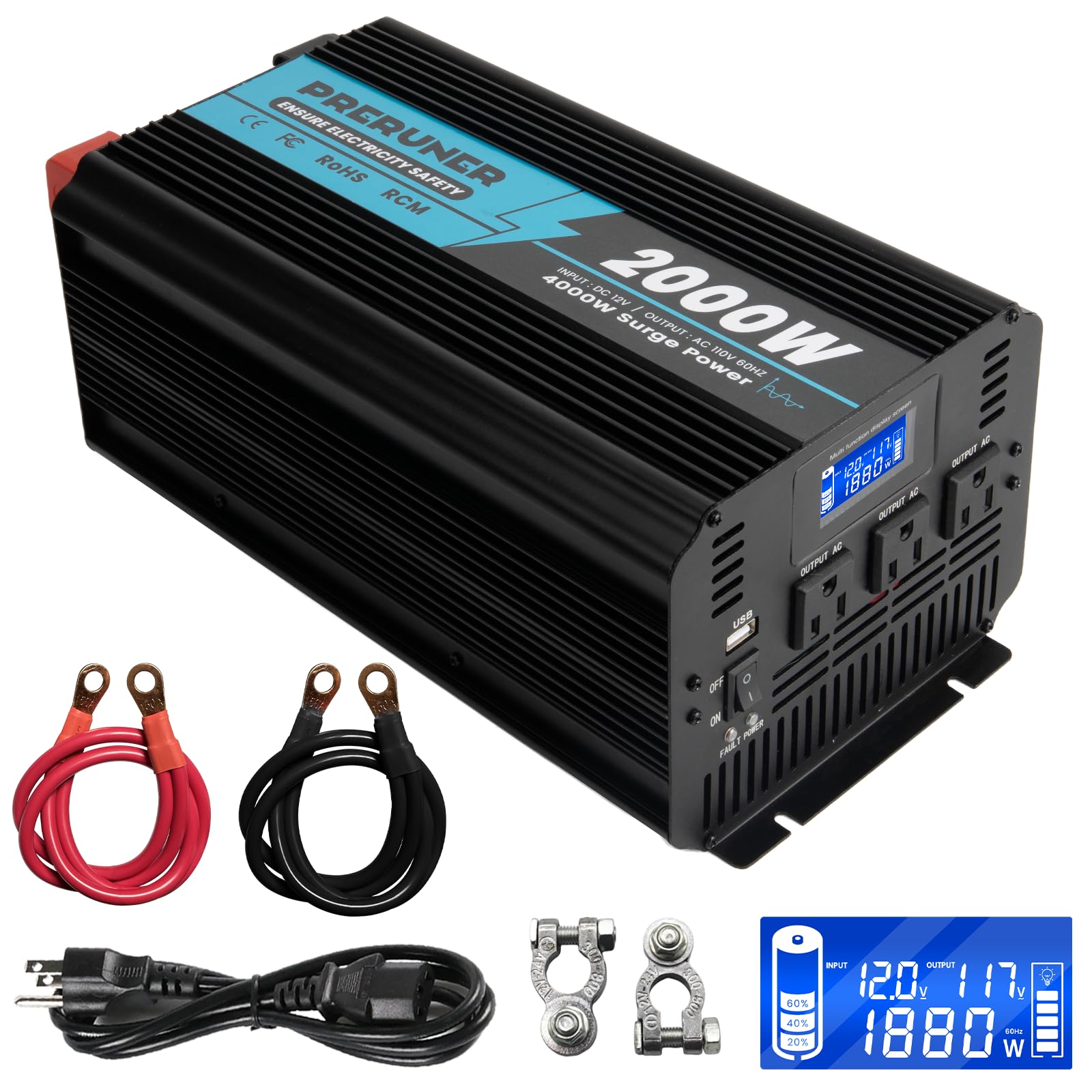 Snapklik.com : New Upgrade 2000W Primary Sump Pump Battery Backup ...