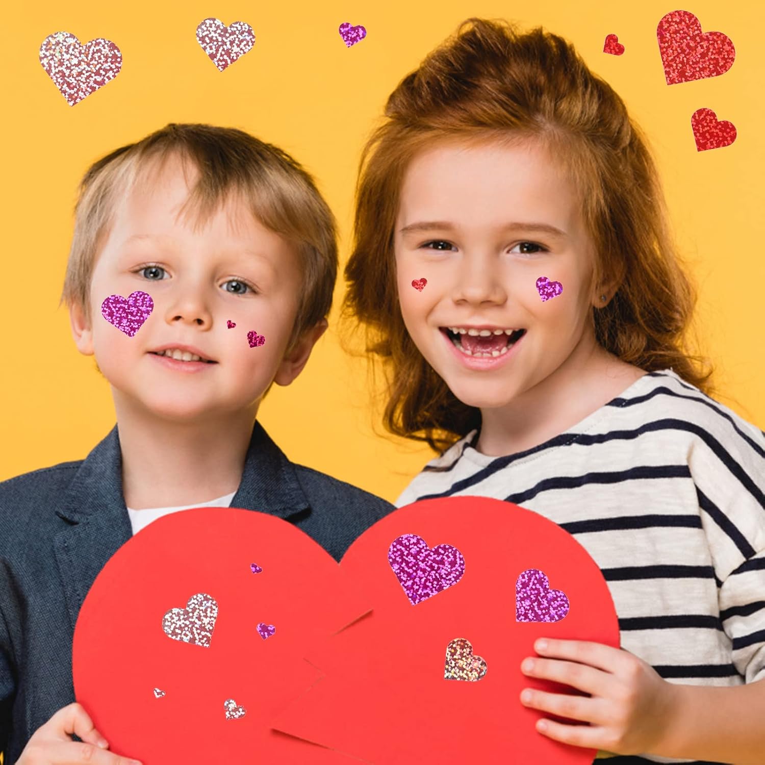 1520 calcomanías de corazón con purpurina para el día de San Valentín ...