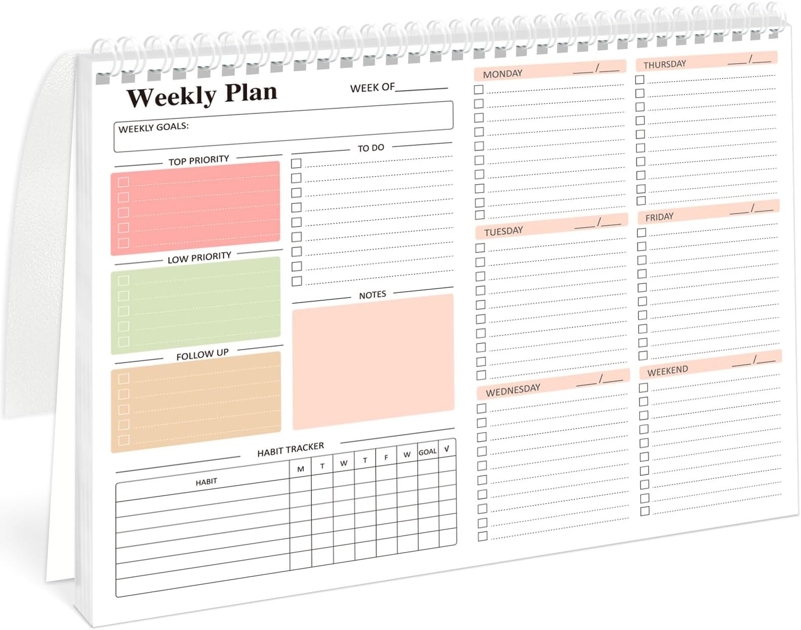 Amazon.com : Bliss Collections Weekly Planner Tear Off Pad, 50 Undated ...