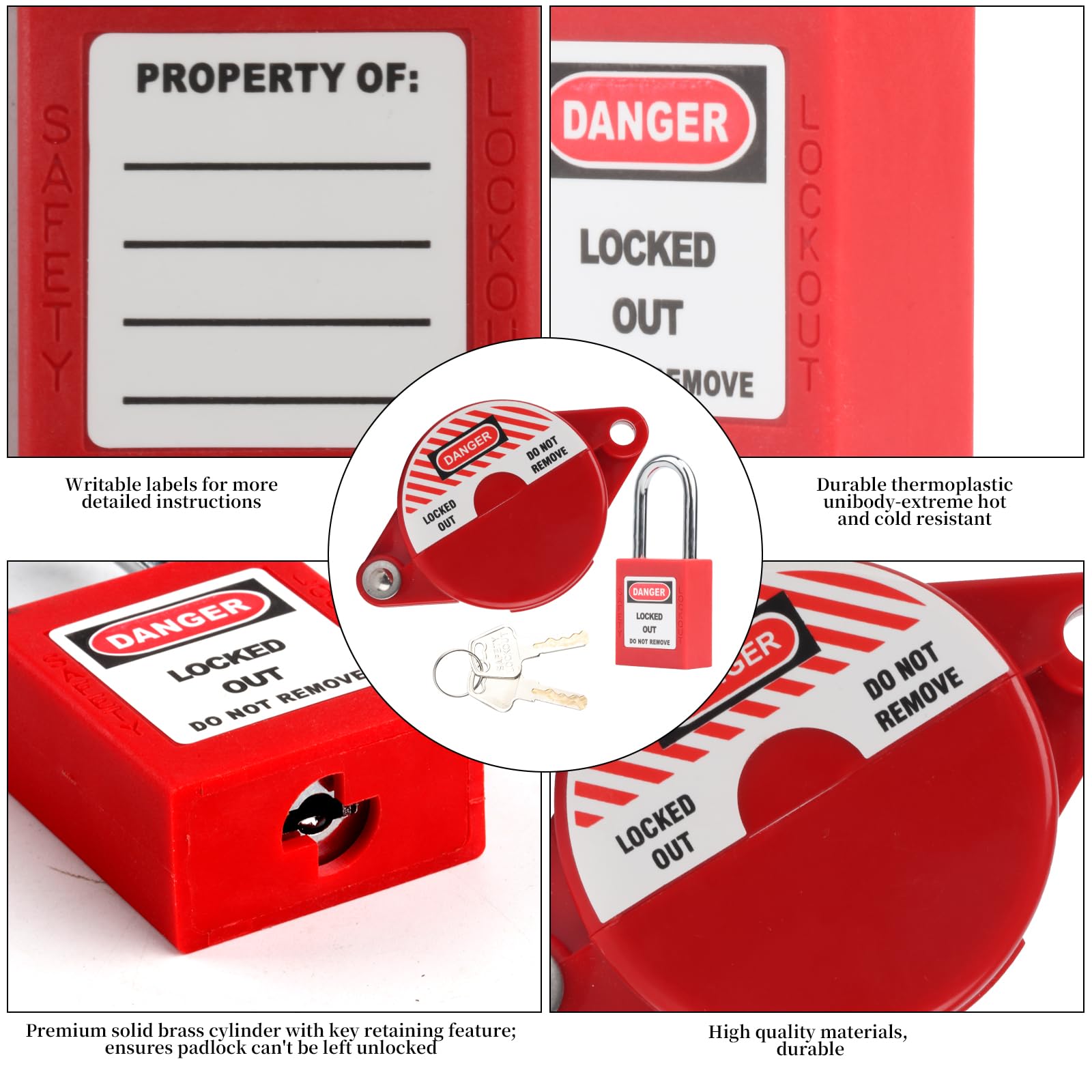Snapklik.com : Gate Valve Lockout Device And Safety Padlock Set, Water ...