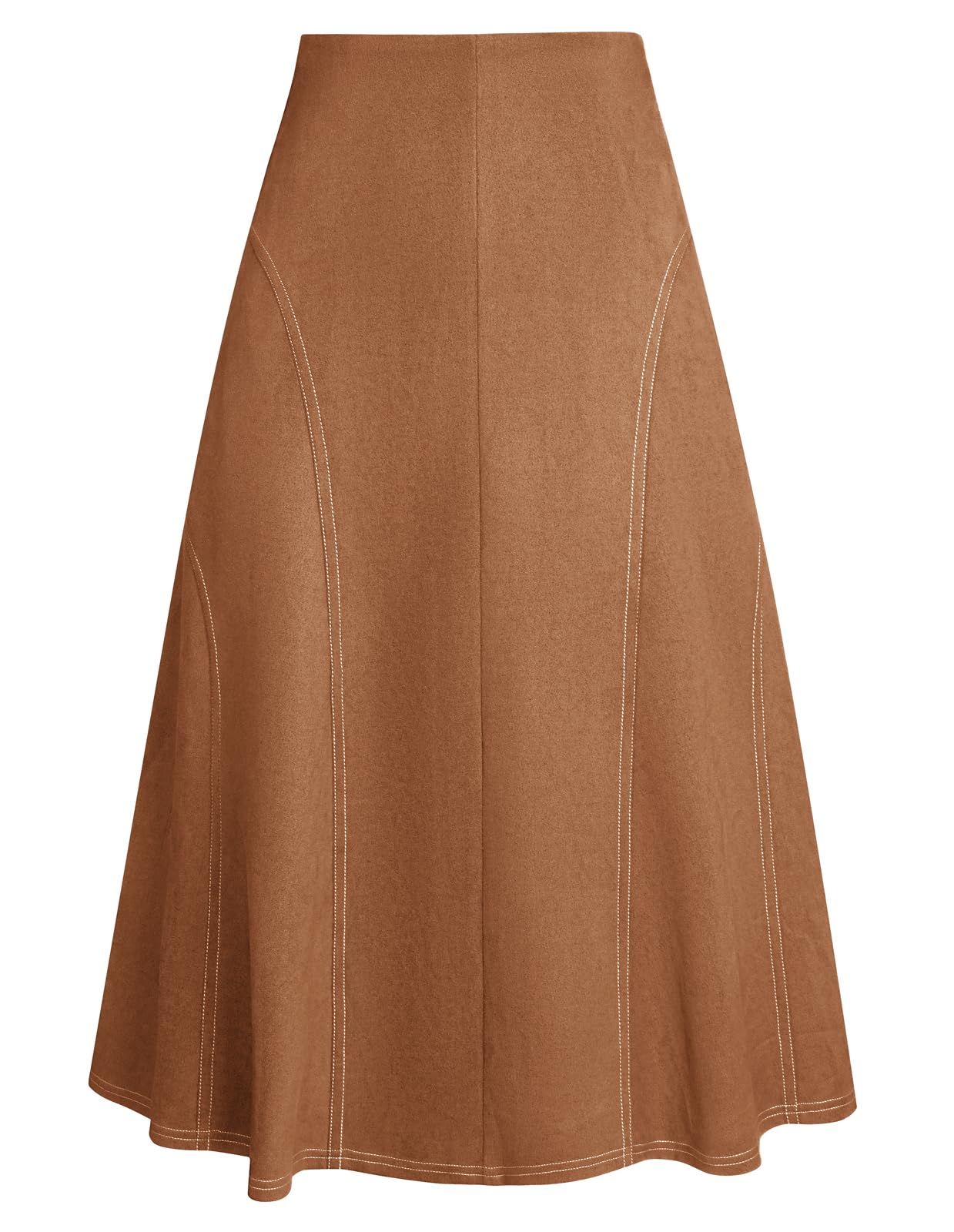 Kate Kasin Damen Eleganter Verdicktem Wildleder Midirock A-Linie Rock ...
