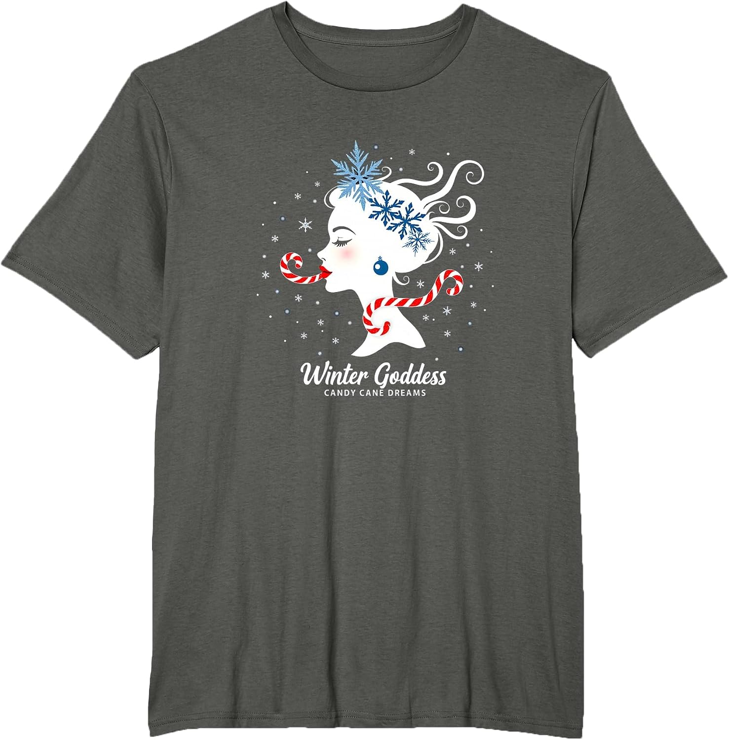 Amazon.com: Winter Goddess Candy Cane Dreams Christmas Shirt for Women ...
