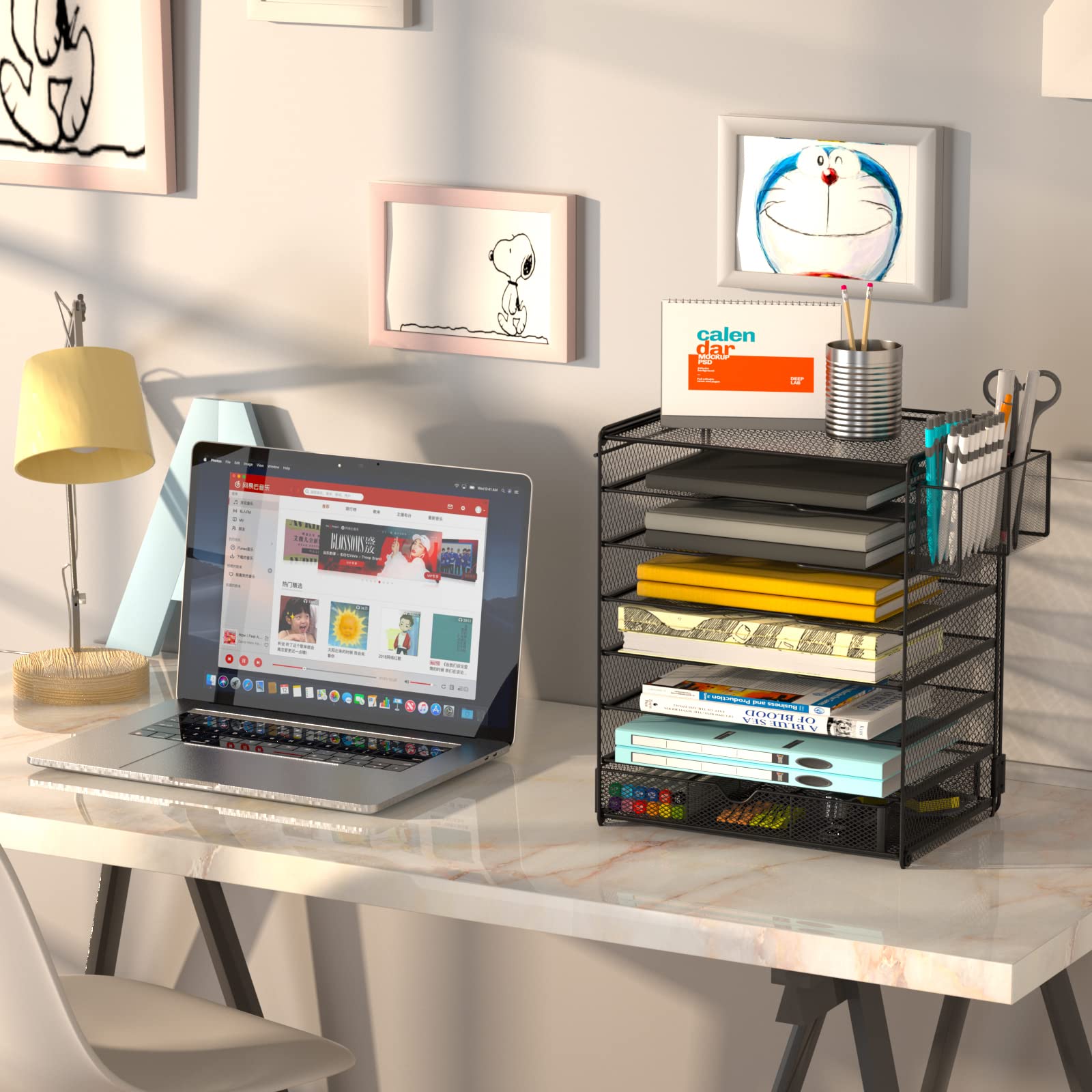Snapklik.com : Samstar Paper Letter Tray, 8 Tier Mesh Desk Organizer ...