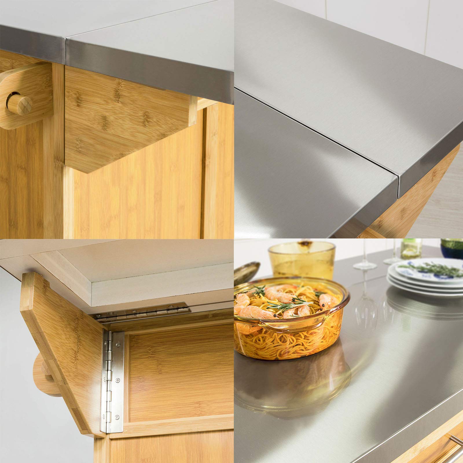 SoBuy® FKW69-N, Extendable Kitchen Storage Trolley Kitchen Cabinet ...