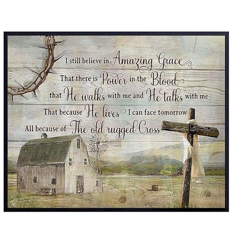 Amazon.com: Bible Verse Farmhouse Decor - Amazing Grace Scripture Wall ...