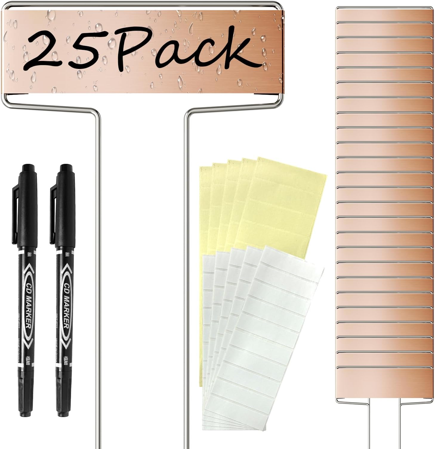 Amazon.com: 25PCS 10" Copper Metal Plant Tags Plant Labels with 50Pcs ...