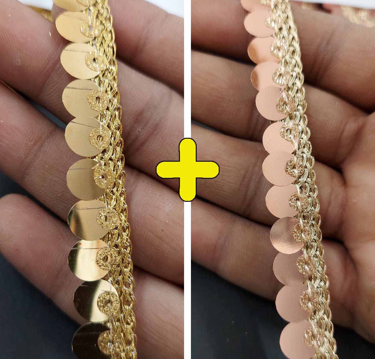 Mezin 9mm Mirror Sequence Hanging Lace Border and Material Sequin ...