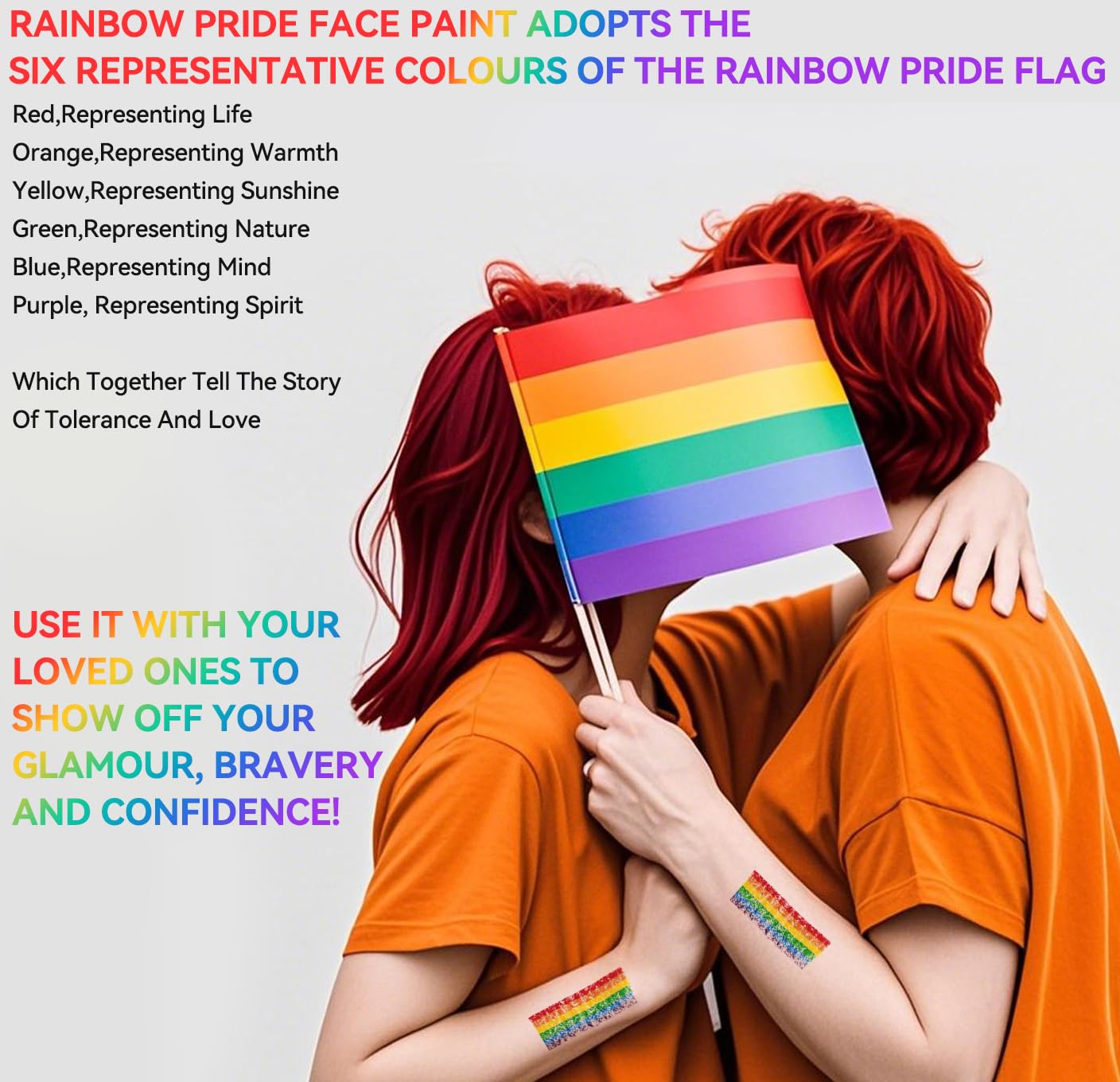 Snapklik.com : Rainbow Pride Face Paint 6 Colours Upgraded Liftable ...