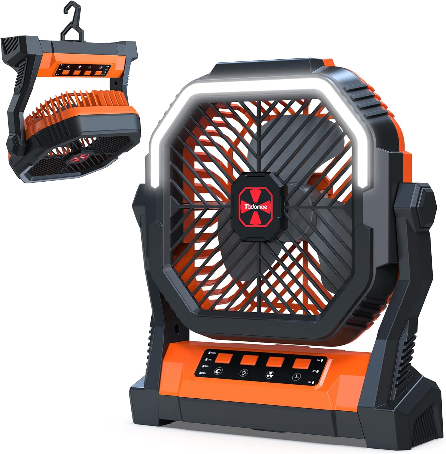 Tadomoe Camping Fan, 22000mAh Battery Operated Portable Fan with 4 ...