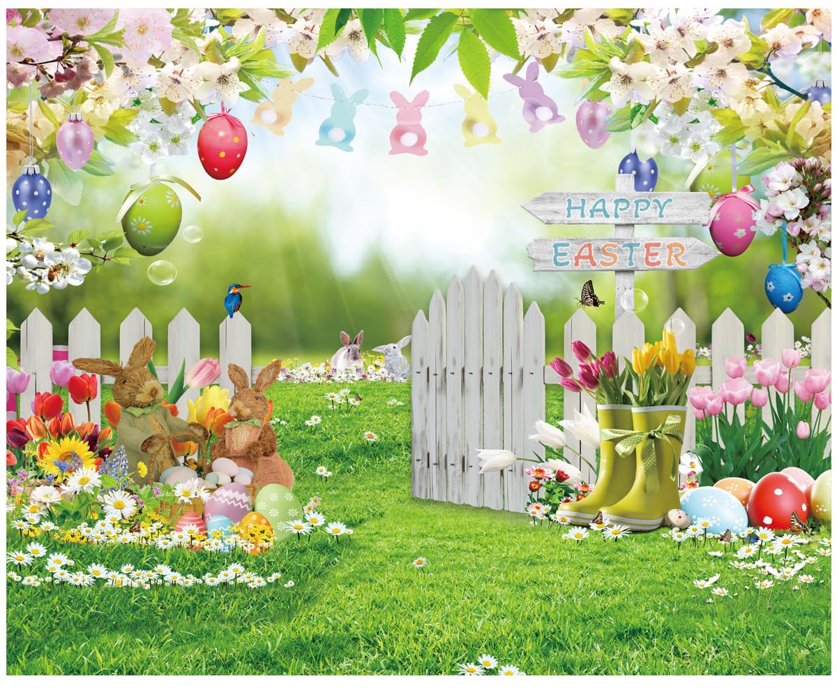 Amazon.com : DHXXSC 10X8FT Spring Easter Garden Photography Backdrop ...