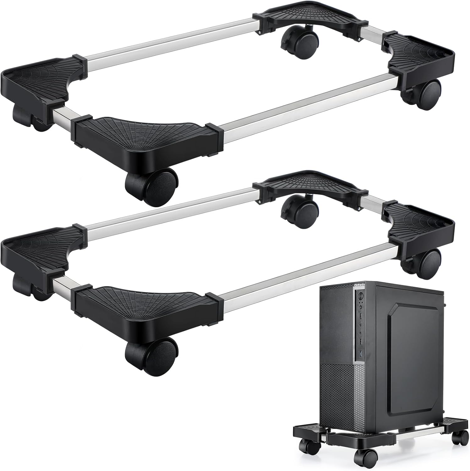 Amazon.com: 2 Pcs Mobile CPU Stand Adjustable Computer Tower Stand with ...