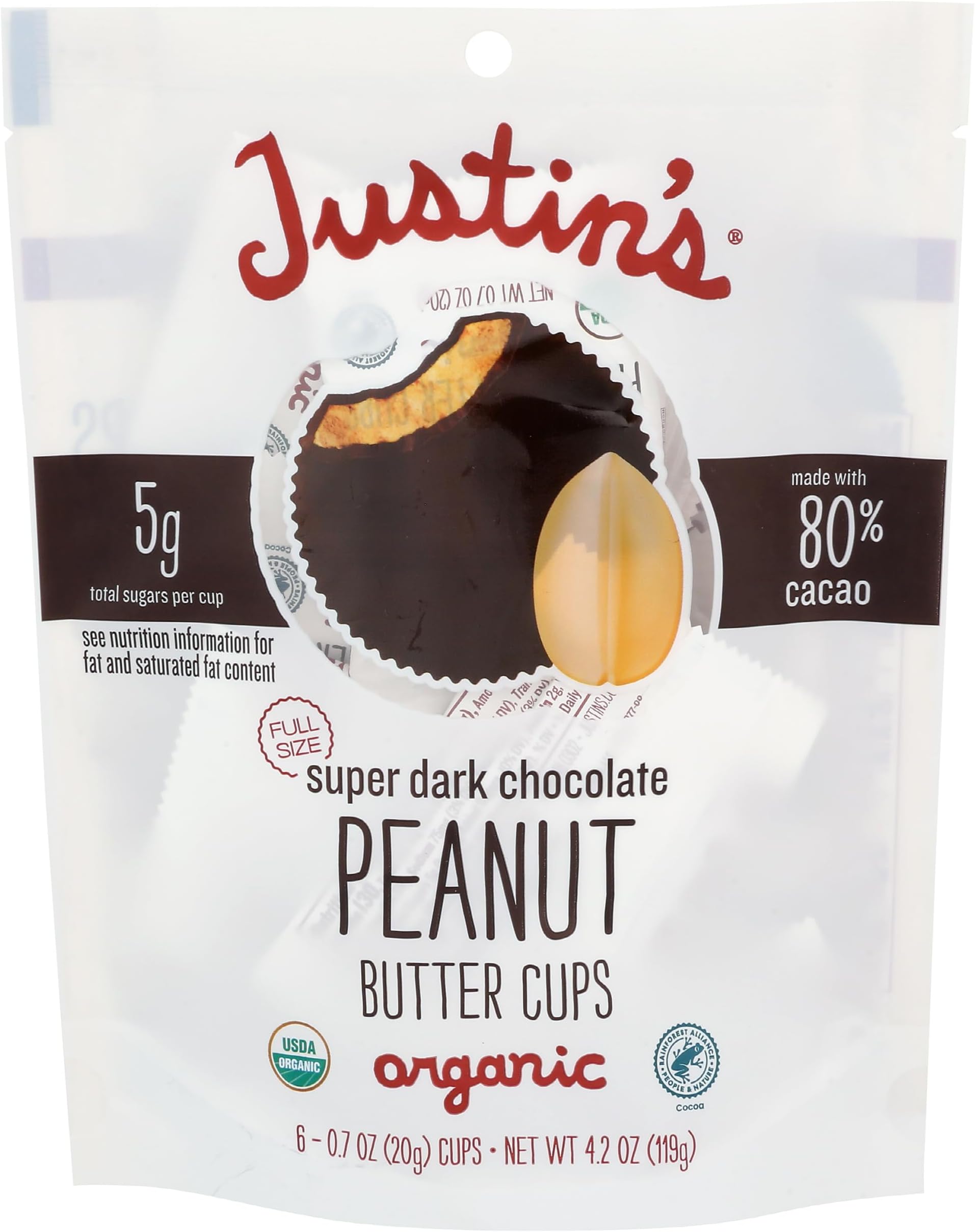 Amazon.com : Justin's Organic Mini Peanut Butter Cups Milk Chocolate ...