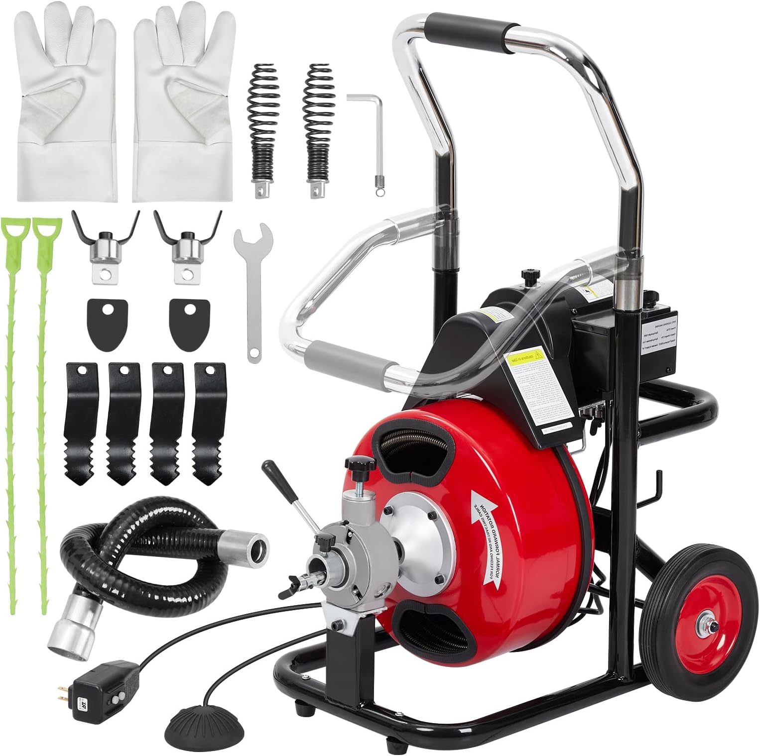 VEVOR Drain Cleaner Machine, 75 Ft x 3/8 Inch Drain Cleaning Machine ...