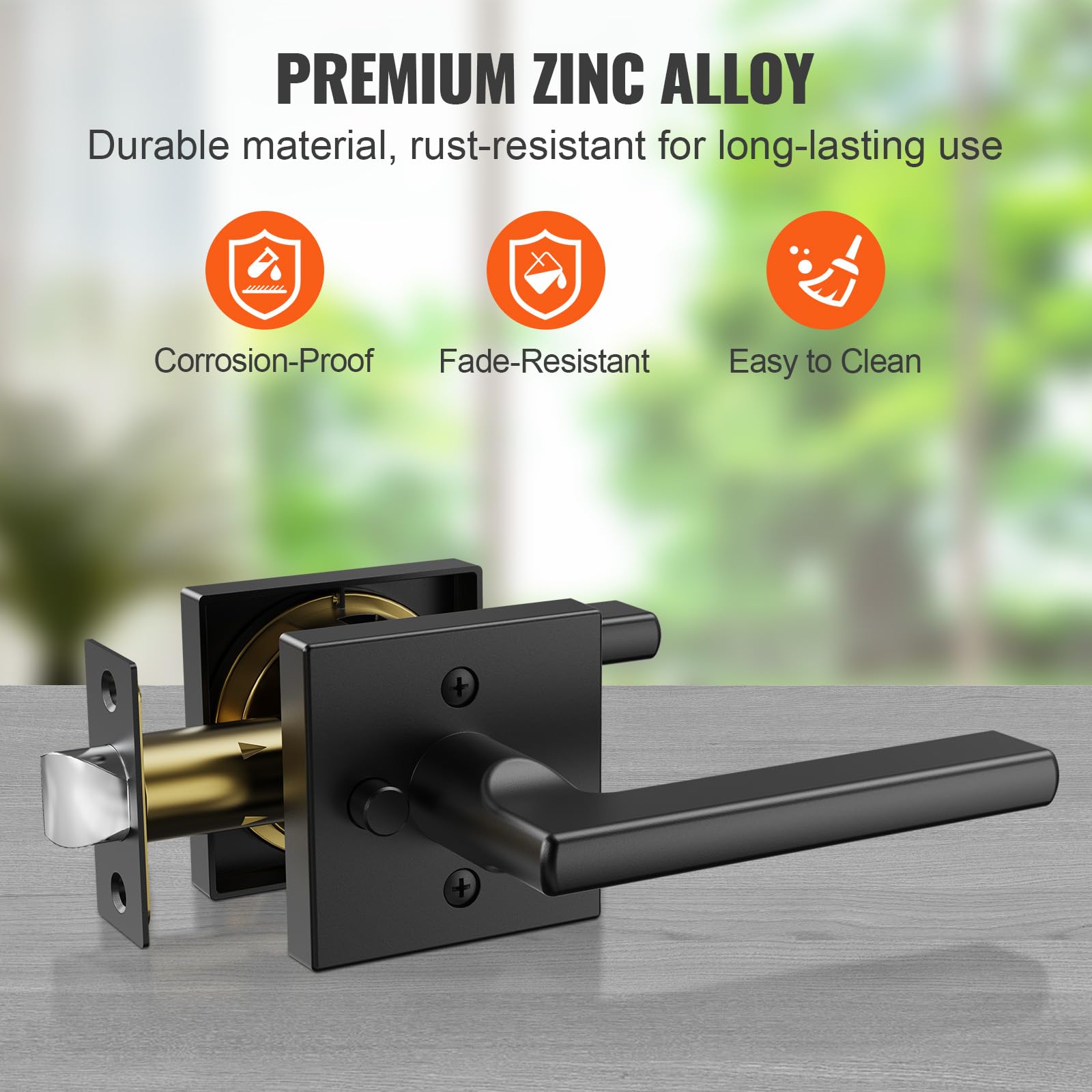 Privacy Door Handle, 1-Pack Matte Black Interior Door Lever, Left or ...