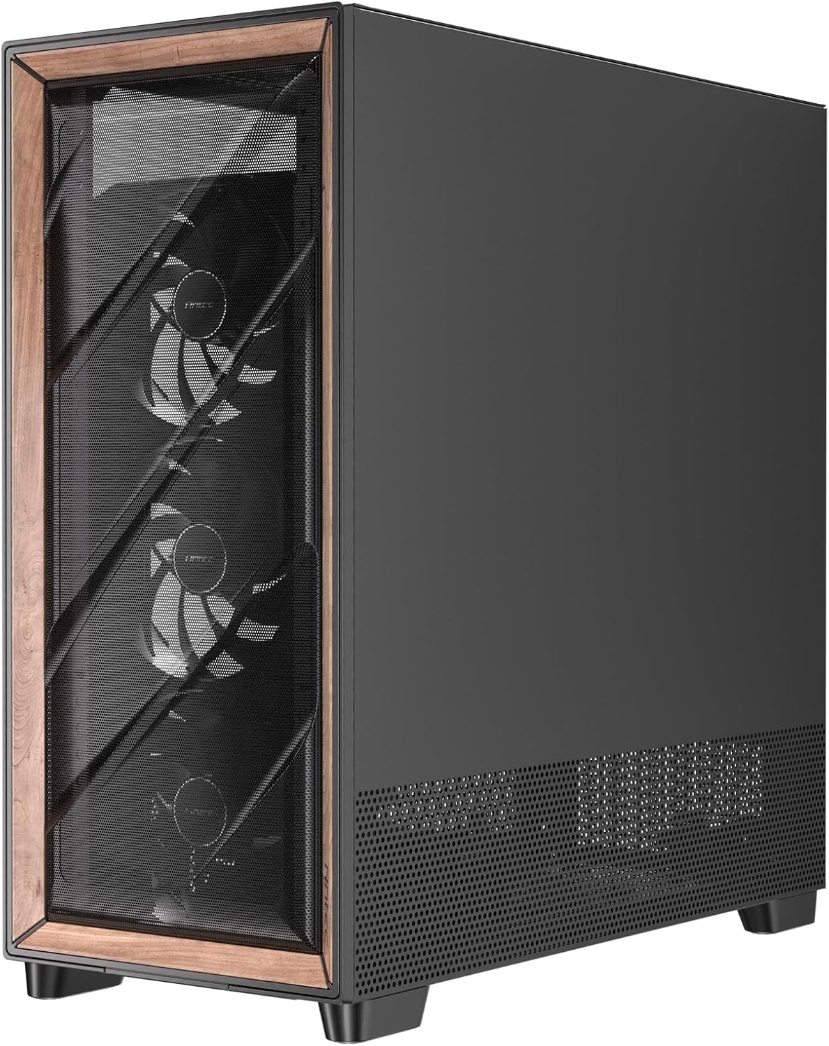 Antec Flux PRO Full Tower Tempered Glass Black/Wood PC Gaming Case ...