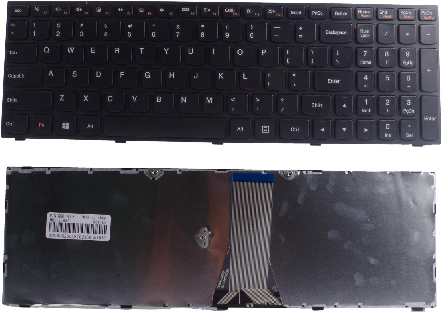 Amazon.com: SUNMALL Laptop Keyboard Replacement with Frame Compatible ...
