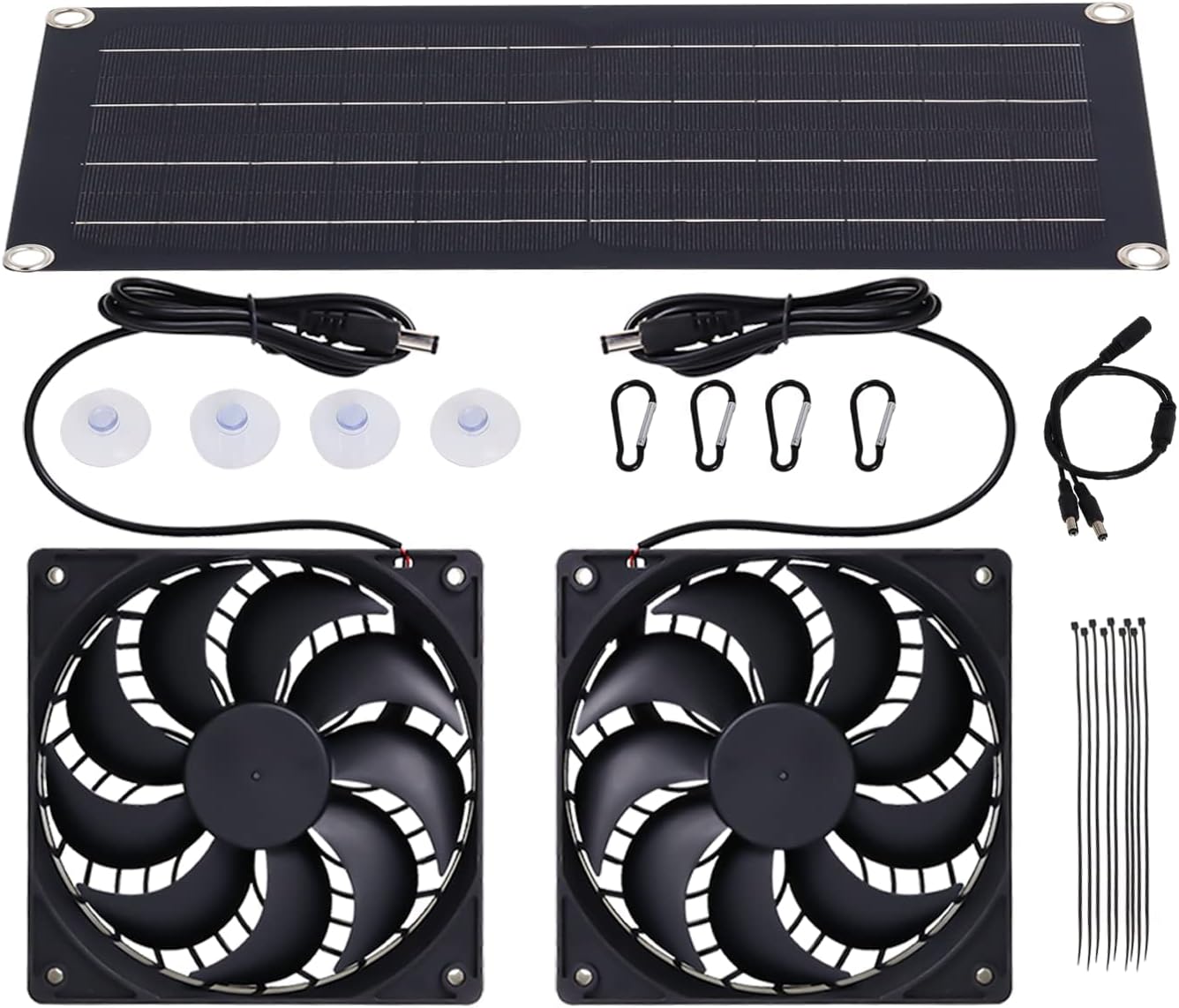 Amazon.com: Solar Panel Exhaust Fan 20W Solar Panel +2 PCS High Speed ...