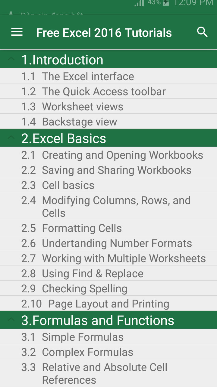 Learn Excel 2016 - App on Amazon Appstore