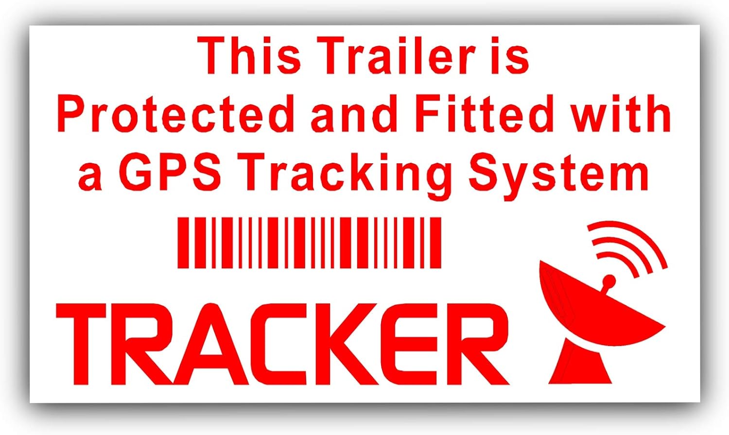 Platinum Place 2 x Trailer GPS Tracker Warning Stickers-Red on White ...