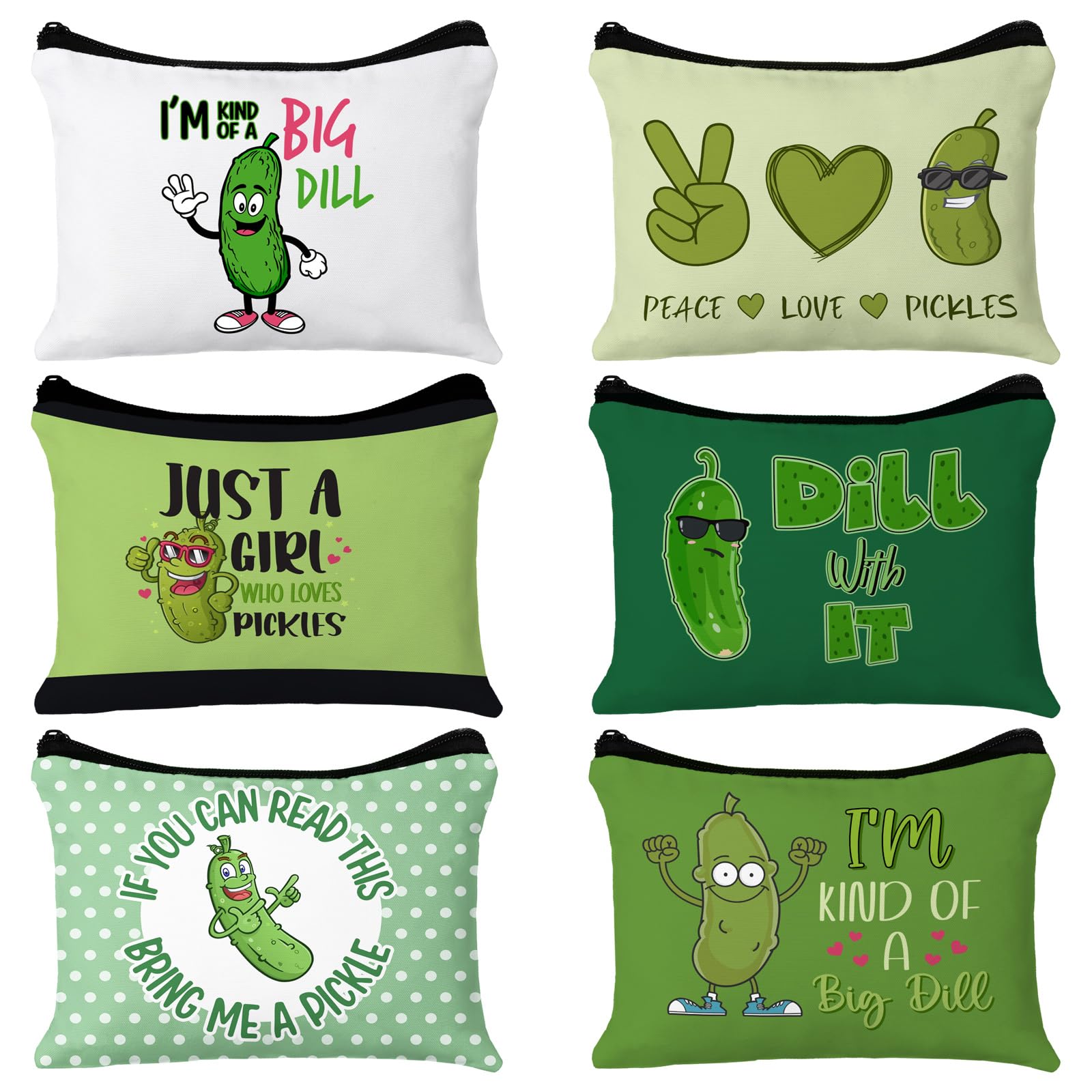 Amazon.com: Clysee 6 Pcs Funny Pickle Makeup Bags Pickle Gifts for ...